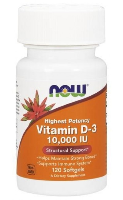 Vitamina D3 10000 IU 120 Softgels NOW Foods